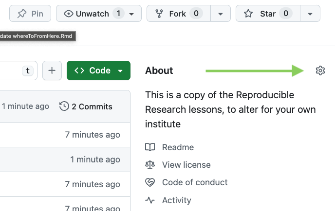 7 Steps towards Reproducible Research: Customise this page for your ...